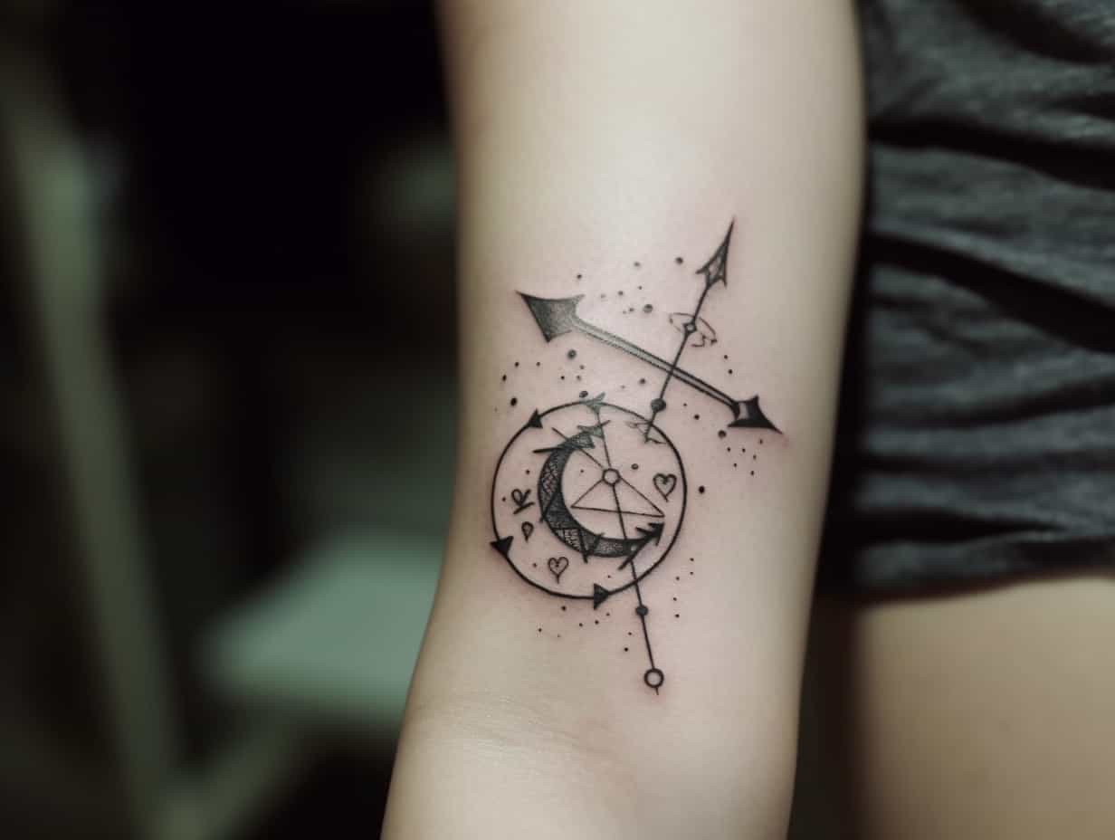 Moon and Arrow Tattoo Meaning & Symbolism (Masculinity)