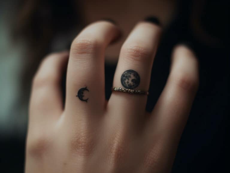 Moon on Finger Tattoo Meaning & Symbolism (Balance)