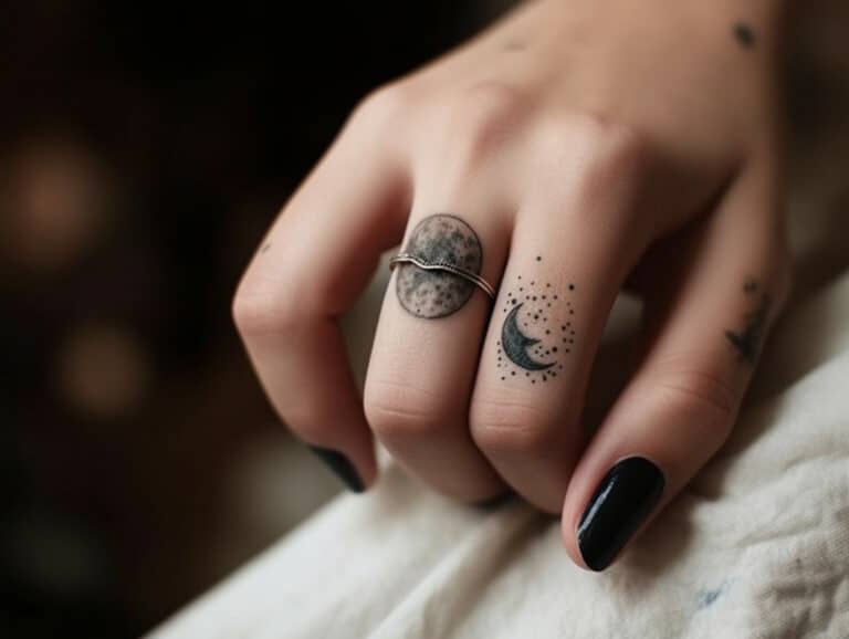 Moon on Finger Tattoo Meaning & Symbolism (Balance)