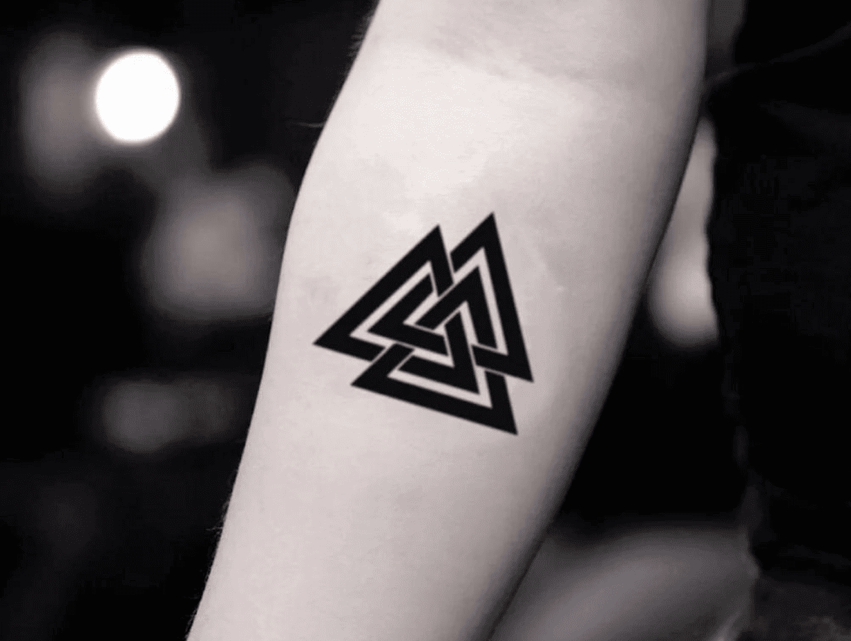 Three Triangle Tattoo Meaning & Symbolism (Christianity) Valknut Tattoo