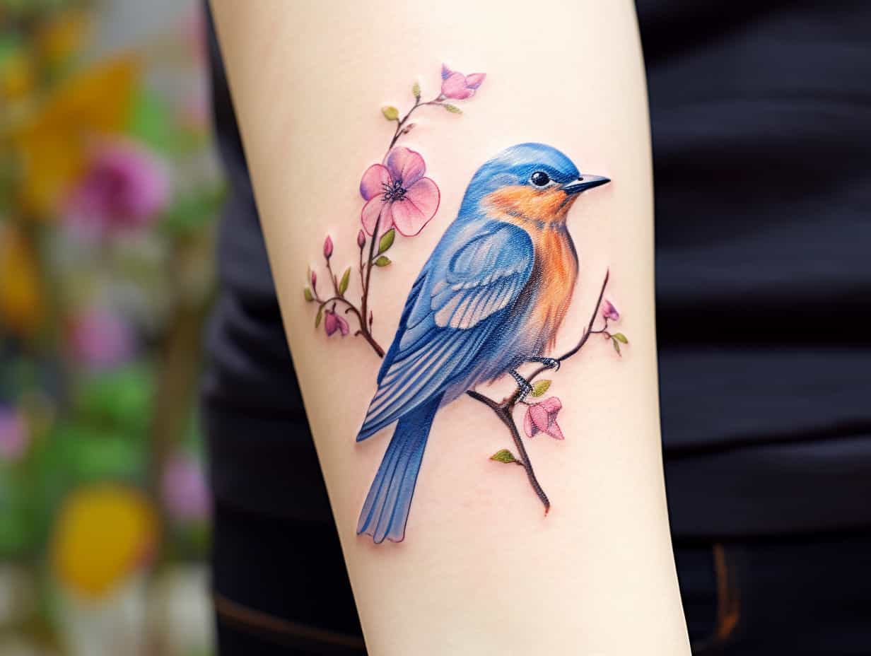 Blue Bird Tattoos Meaning with Designs and Ideas