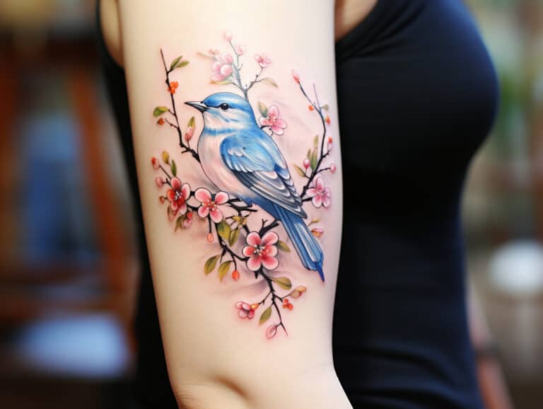 Blue Bird Tattoos Meaning with Designs and Ideas