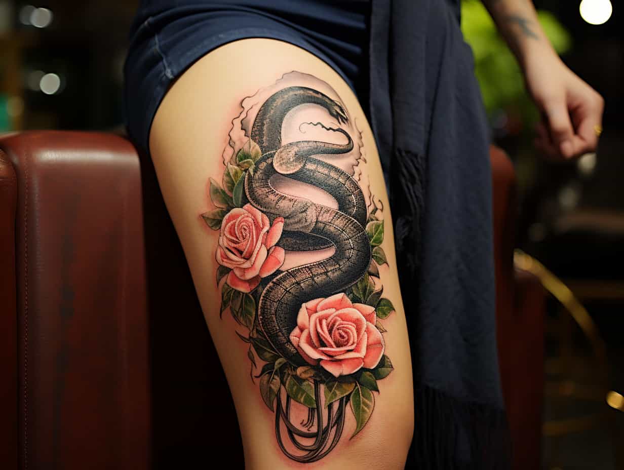 Seductive Danger: The Appeal of Snake Thigh Tattoos