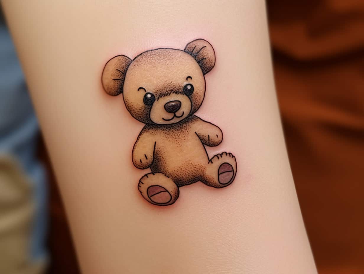 Bear Hugs Forever: Enduring Love Behind Teddy Bear Tattoo Meaning + Designs