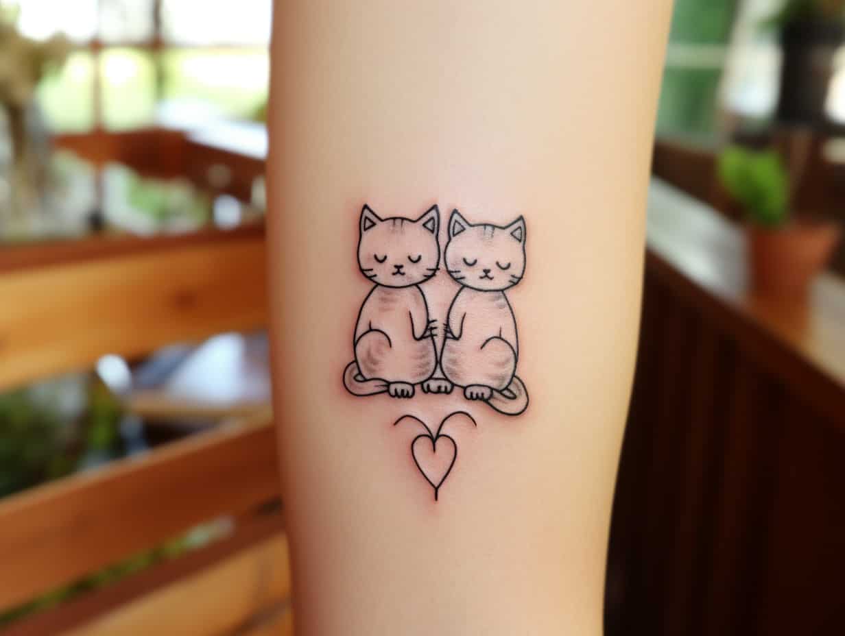 Whiskered Duos: Two Cats Tattoo Designs + Ideas