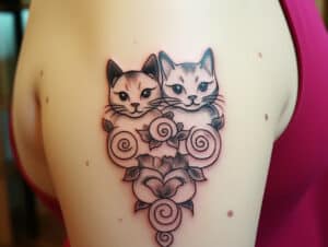 Whiskered Duos: Two Cats Tattoo Designs + Ideas