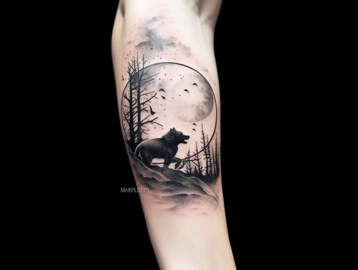 Wild Harmony: Designs and Meaning of Wolf and Moon Tattoos